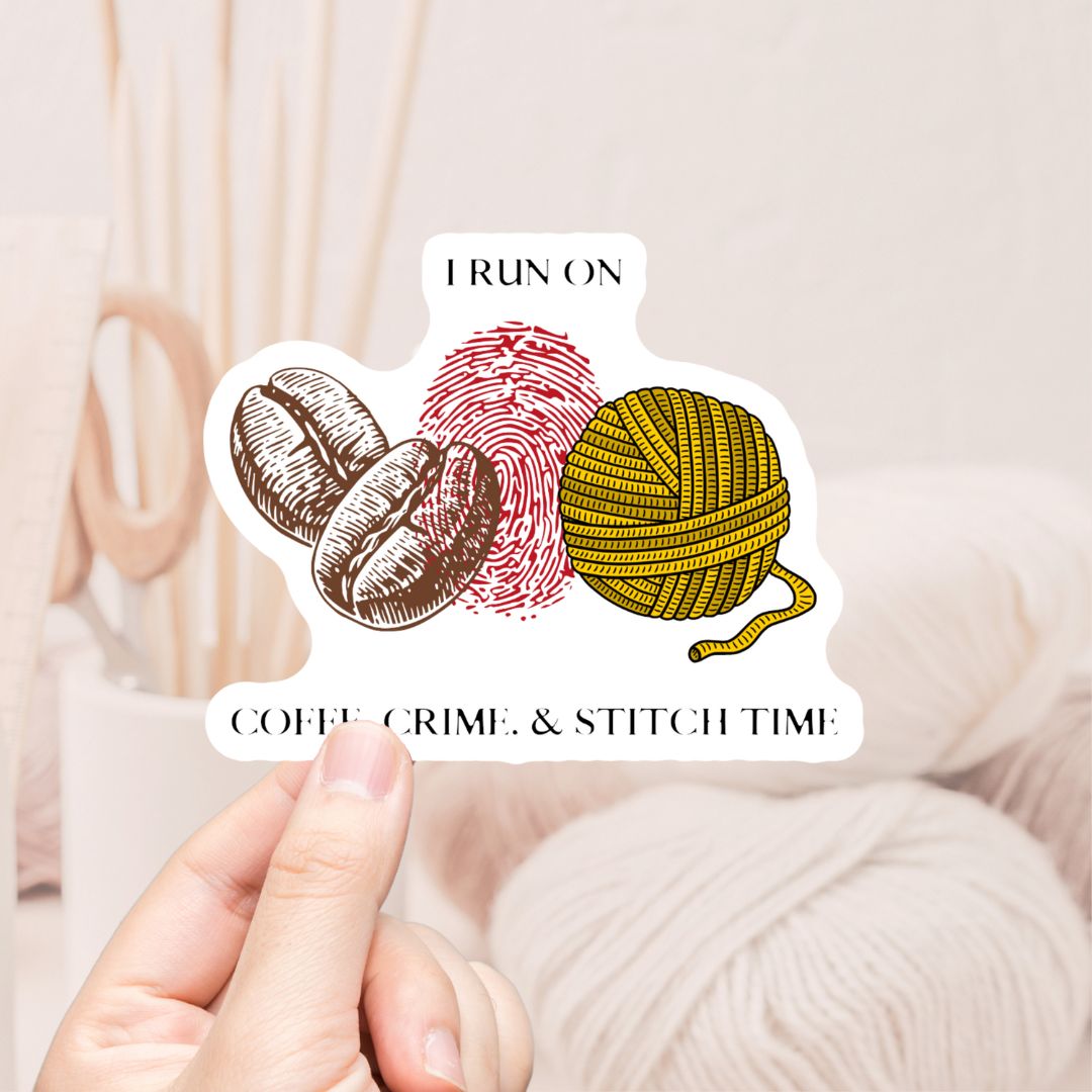 Coffee Crime & Stitch Time Vinyl Sticker – The Desert Stream Stitch